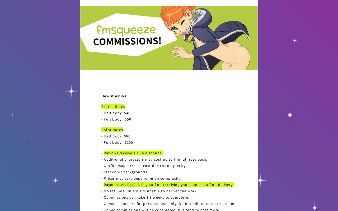 fmsqueeze NSFW Commissions